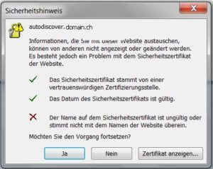 SRV-Eintrag bei Autodiscover Zertifikat-Fehlermeldung - MvA Internet ...